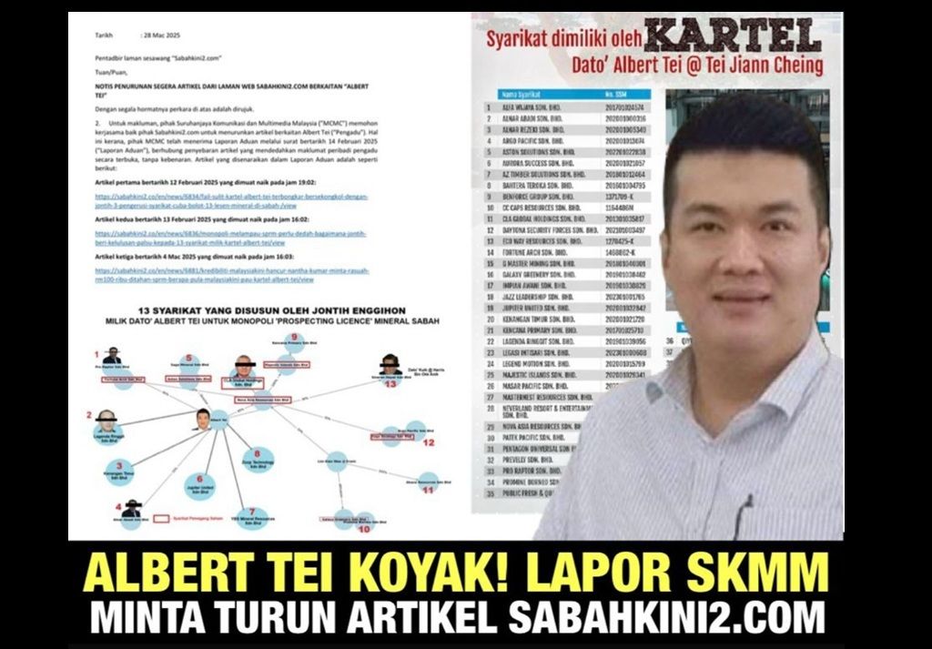 Albert Tei KOYAK! Mengadu kepada SKMM arah turun artikel Sabahkini2 tapi videonya serang ADUN ...